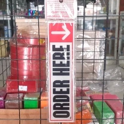 Jual Acrylic Sign ORDER HERE 5cm x 20cm. tanda akrilik | Shopee Indonesia