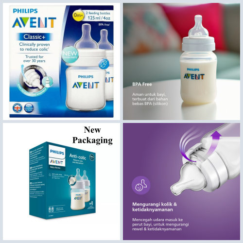 Jual BOTOL AVENT CLASSIC Kardus biru WIDENECK 125ML / 125 ML TWIN isi 2 ...