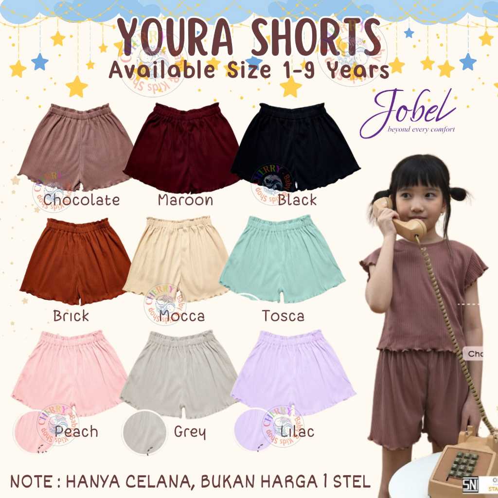 Jual Jobel 1-9 Tahun Celana Pendek Fashion Girl Youra Shorts x Zebe CBKS/SDI | Shopee Indonesia