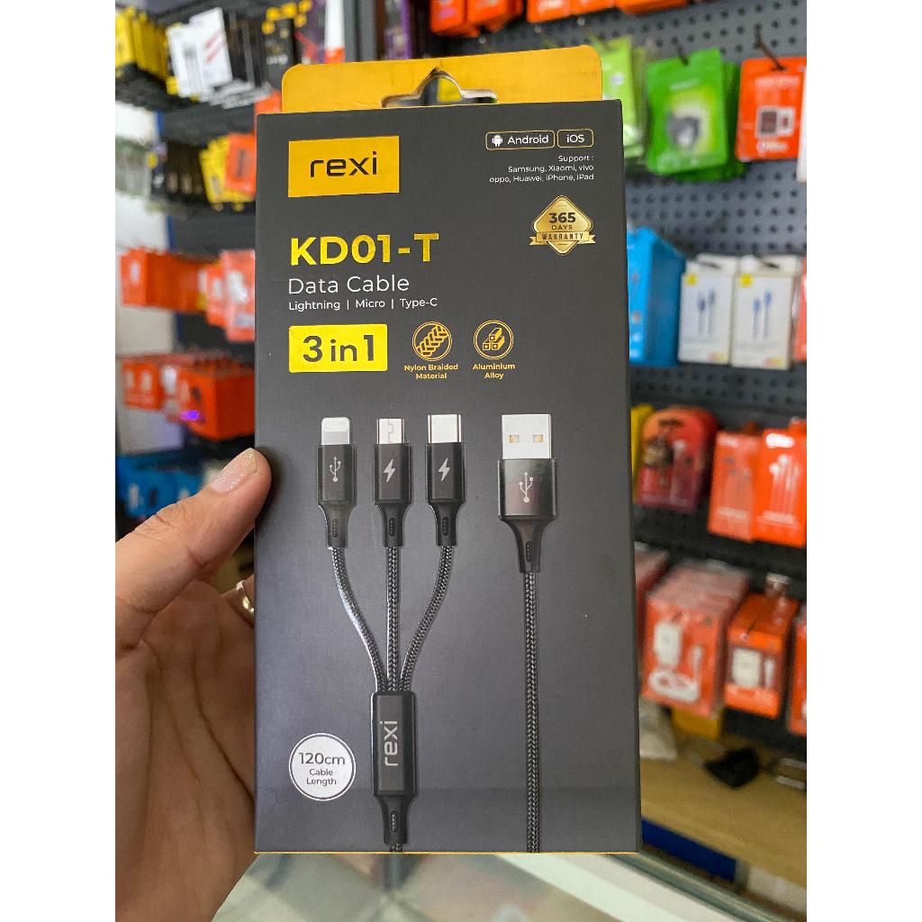 Jual REXI DATA KABEL 3in1 KD01-T (LIGHTNING, MICRO, TYPE-C) | Shopee ...