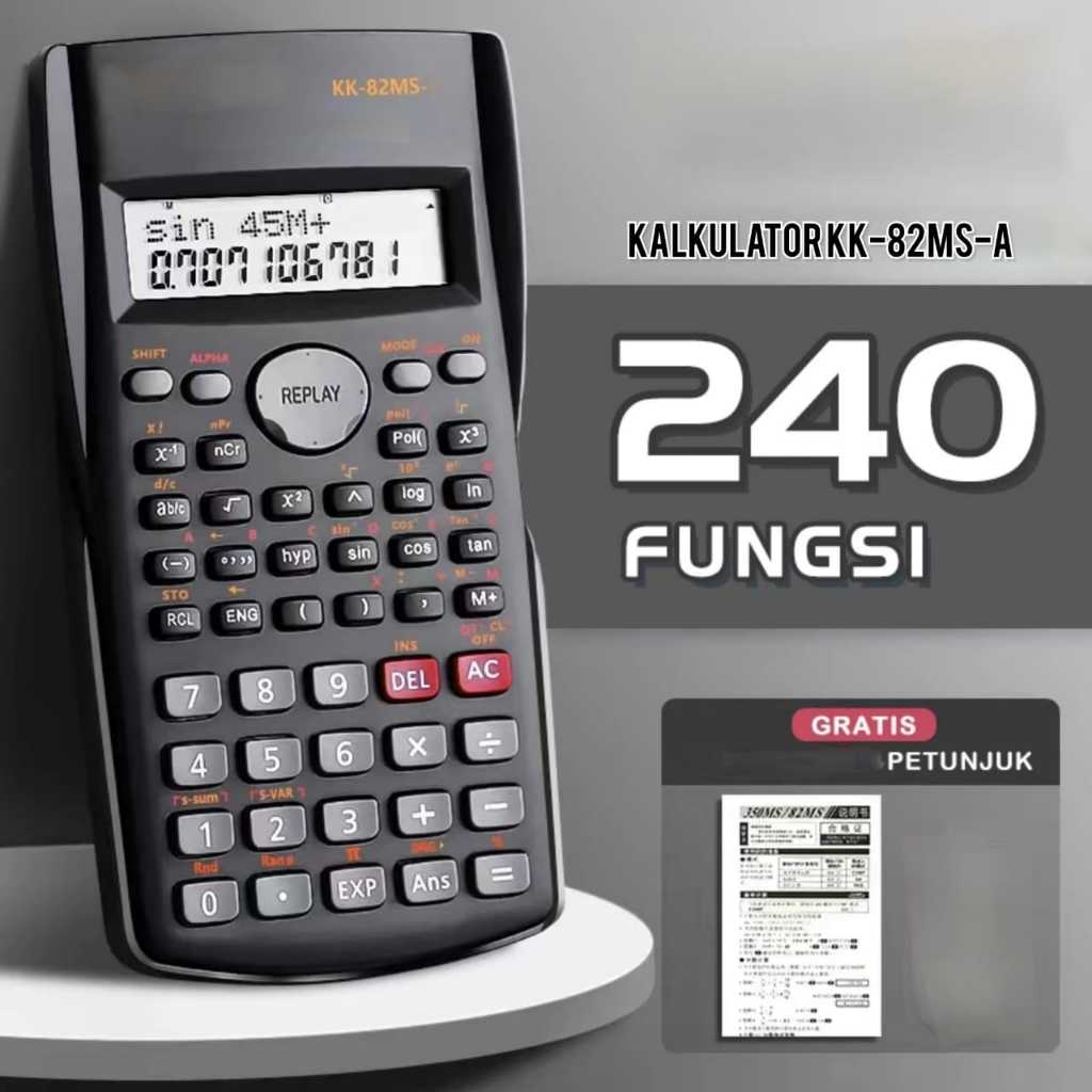 Jual Kalculator ilmiah KK-82MS-A ATK-06/Calculator Hitam Calculator Ilmiah Saku sekolah/Kantor ...