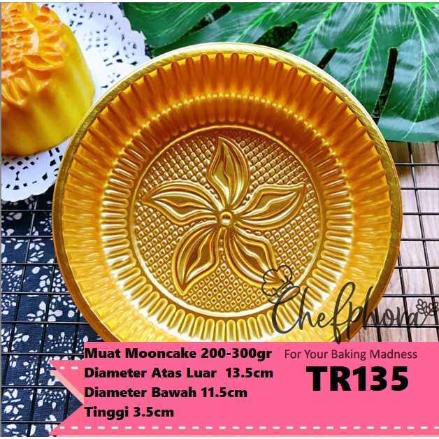 Jual Tray Mika Gold Jumbo Nampan Bulat Mooncake Kue Bulan Pudding Pie ...