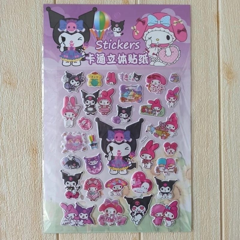 Jual Stiker 3d timbul sanrio kuromi melody uk JUMBO | Shopee Indonesia