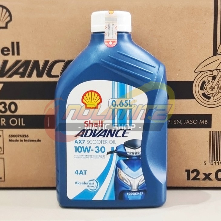 Jual Oli Shell Advance AX7 Scooter 10W-30 4AT 650ml Genio NEW Beat ...