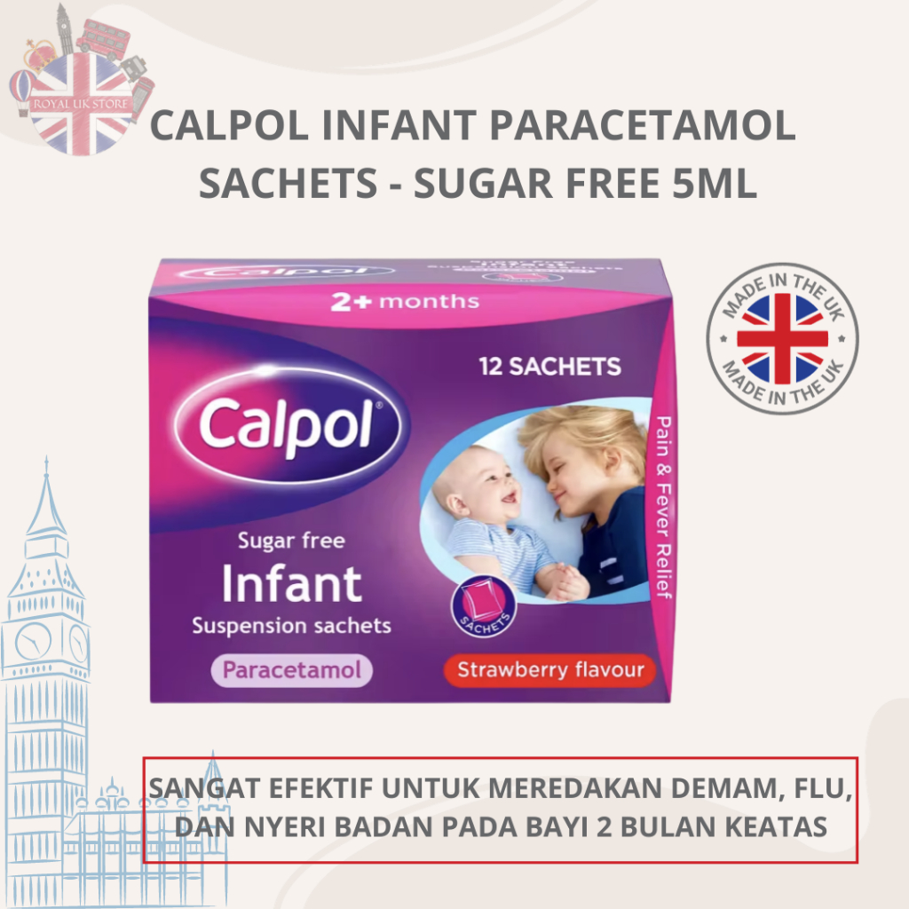 Jual Calpol Infant Paracetamol Sachets - Sugar Free 5ml *100% Made in ...