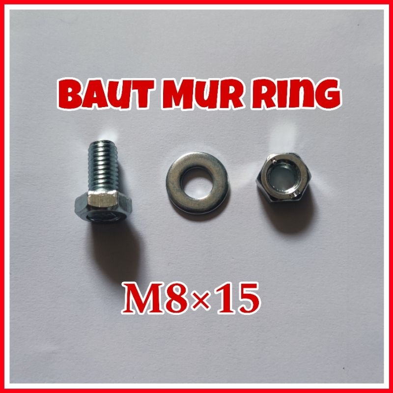 Jual Baut Mur Ring 1 Set Ukuran 8×15 Baut Siku Lubang Serbaguna ...