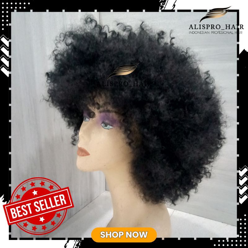Jual Alispro hair Wig Kribo Besar Bulat Simetris Bahan Halus Dan Lembut ...