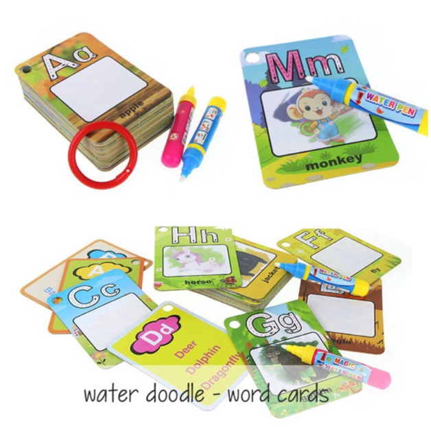 Jual Mainan mewarnai MAGIC DRAWING CARD 26pcs magic water painting ...