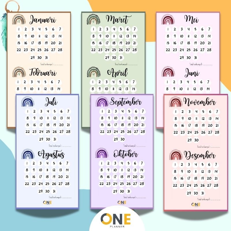 Jual KERTAS TABUNGAN KALENDER januari - desember | Shopee Indonesia