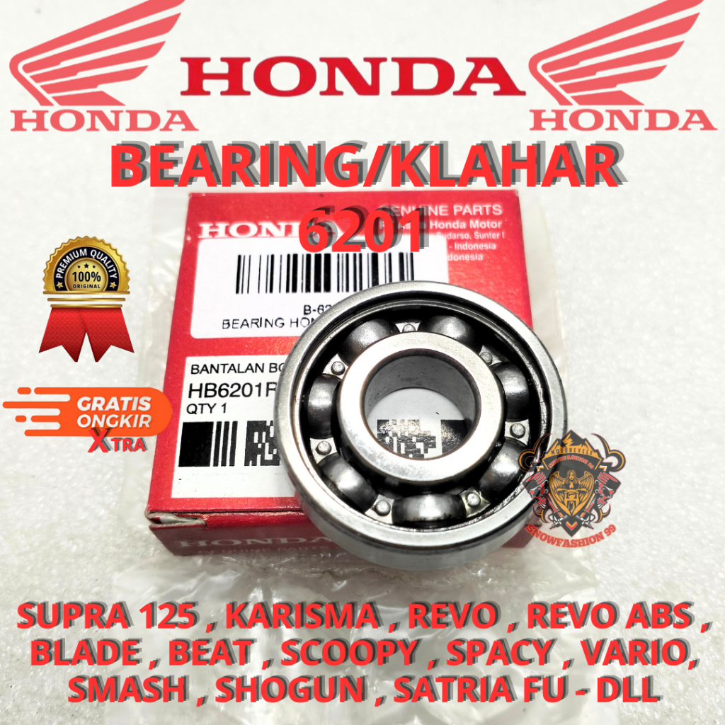 Jual BEARING HONDA 6201 KLAHAR 6201 ASLI ORIGINAL HONDA AHM HARGA UNTUK ...