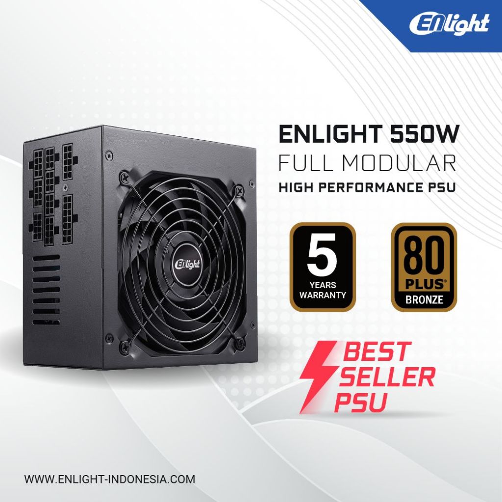 Jual PSU ENLIGHT 550W BLACKSILVER 80+ Bronze Modular Power Supply 550 ...