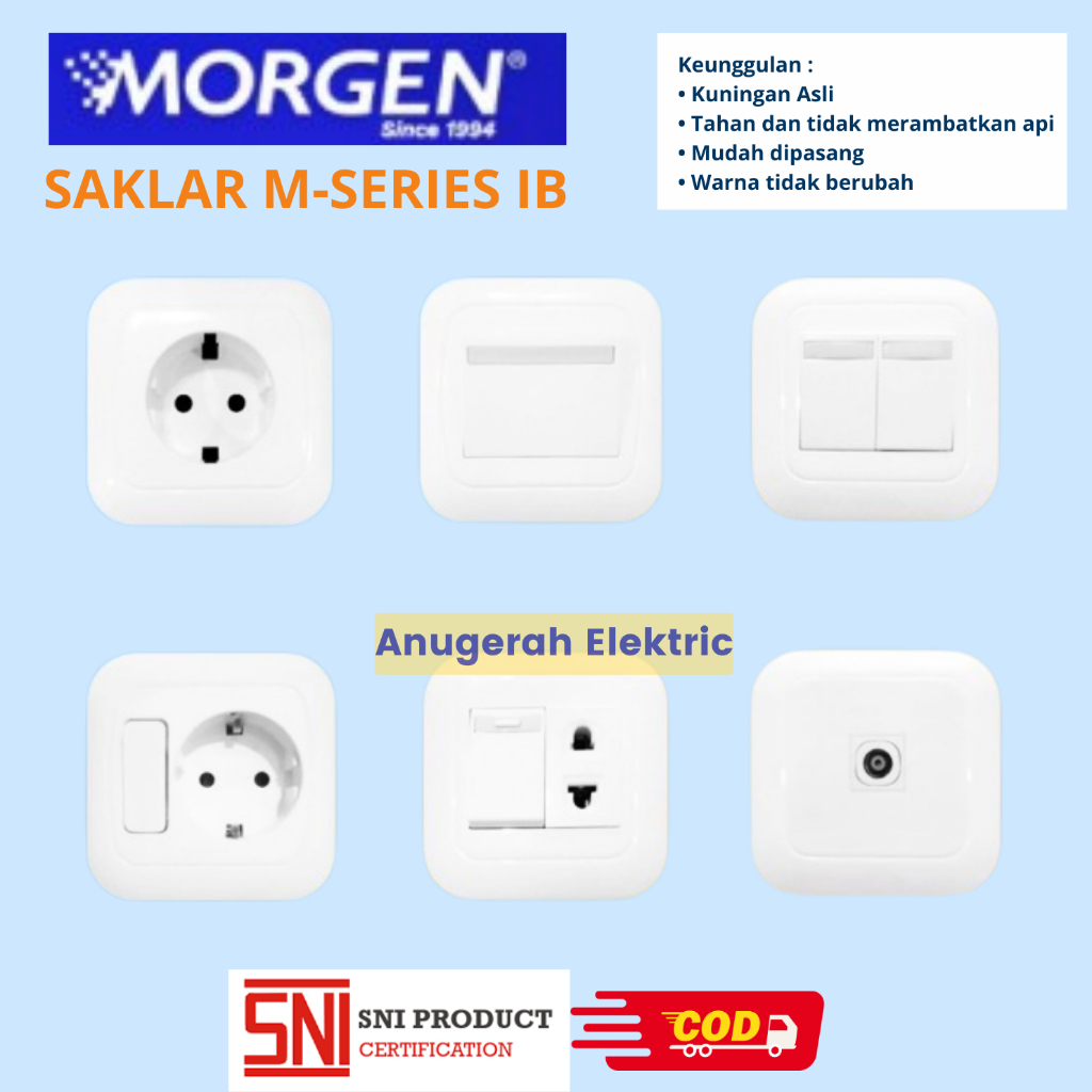 Jual Morgen Saklar Series IB Stop Kontak Arde, Engkel, Seri MG 8853 ...