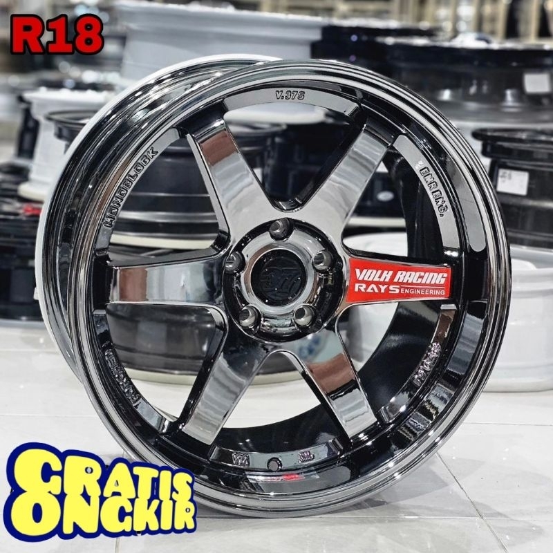 Jual velg racing mobil ring 18 lebar 9,5 VOLKRAYS TE37 velg mobil racing r18 velg racing mobil ...