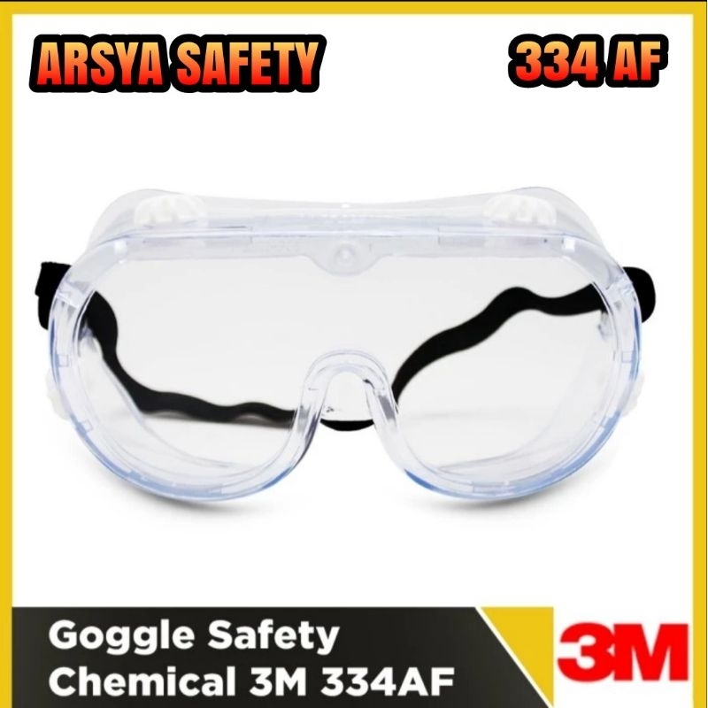 Jual KACAMATA GOGGLE 3M 334 AF ANTI FOG SAFETY CHEMICAL SPLASH | Shopee Indonesia