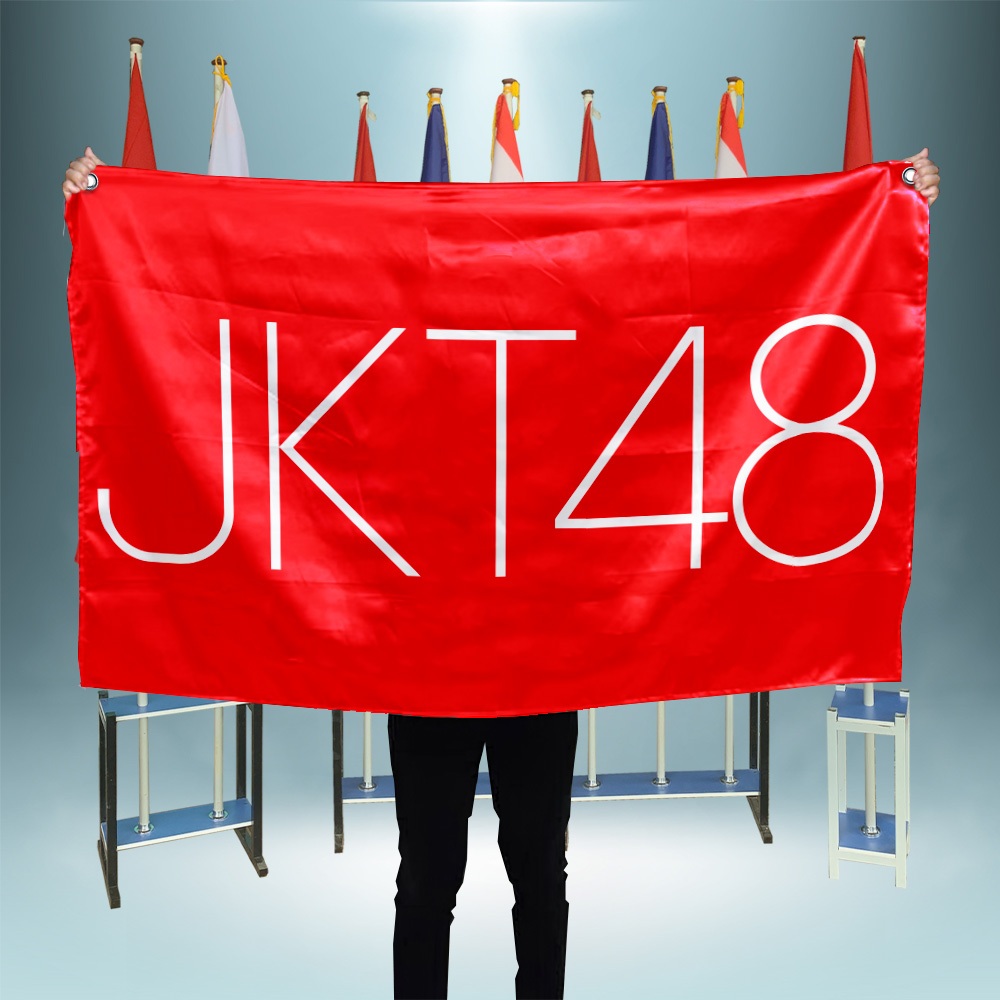 Jual Bendera JKT48 - Ukuran Kecil-Besar Bahan Satin Peles, Bisa di cuci ...