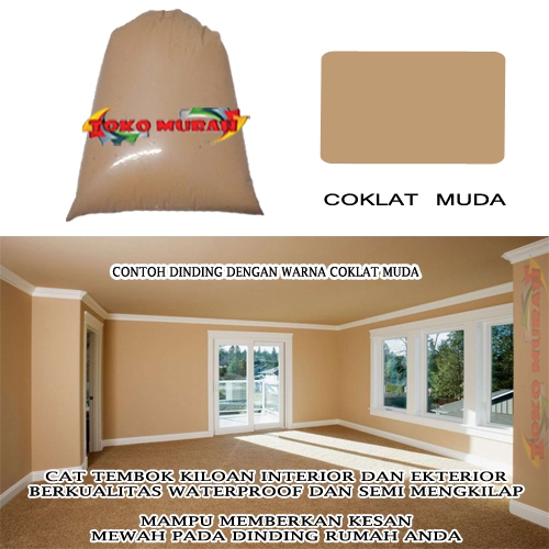 Jual Cat Dinding / Cat Tembok Warna Coklat Muda / Cat Tembok Kiloan 1Kg / Cat Tembok Anti Air ...