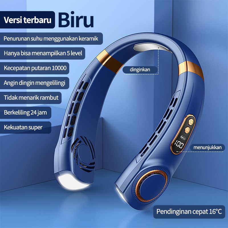 Jual Angin Gantung Leher Portable USB 10000Mah 5-Speed Wind Tanpa ...