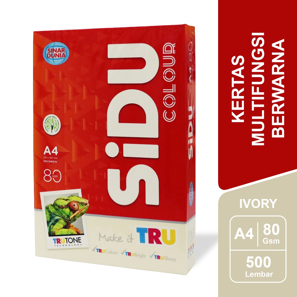 Jual SiDU Kertas Fotocopy Warna Ivory 80 GSM A4 1 RIM - SDU CLR 80 A4 100G | Shopee Indonesia
