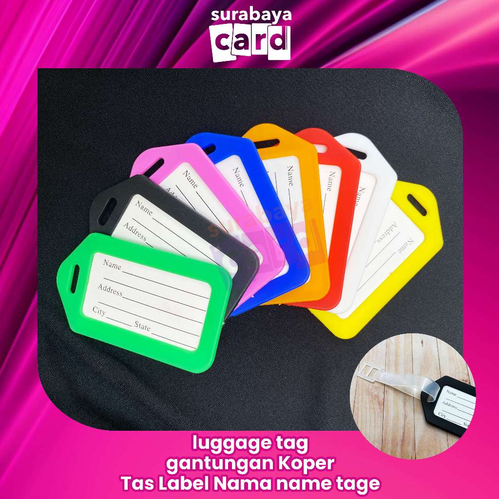 Jual luggage tag gantungan Koper Tas Label Nama name tage Bahan Plastik ...
