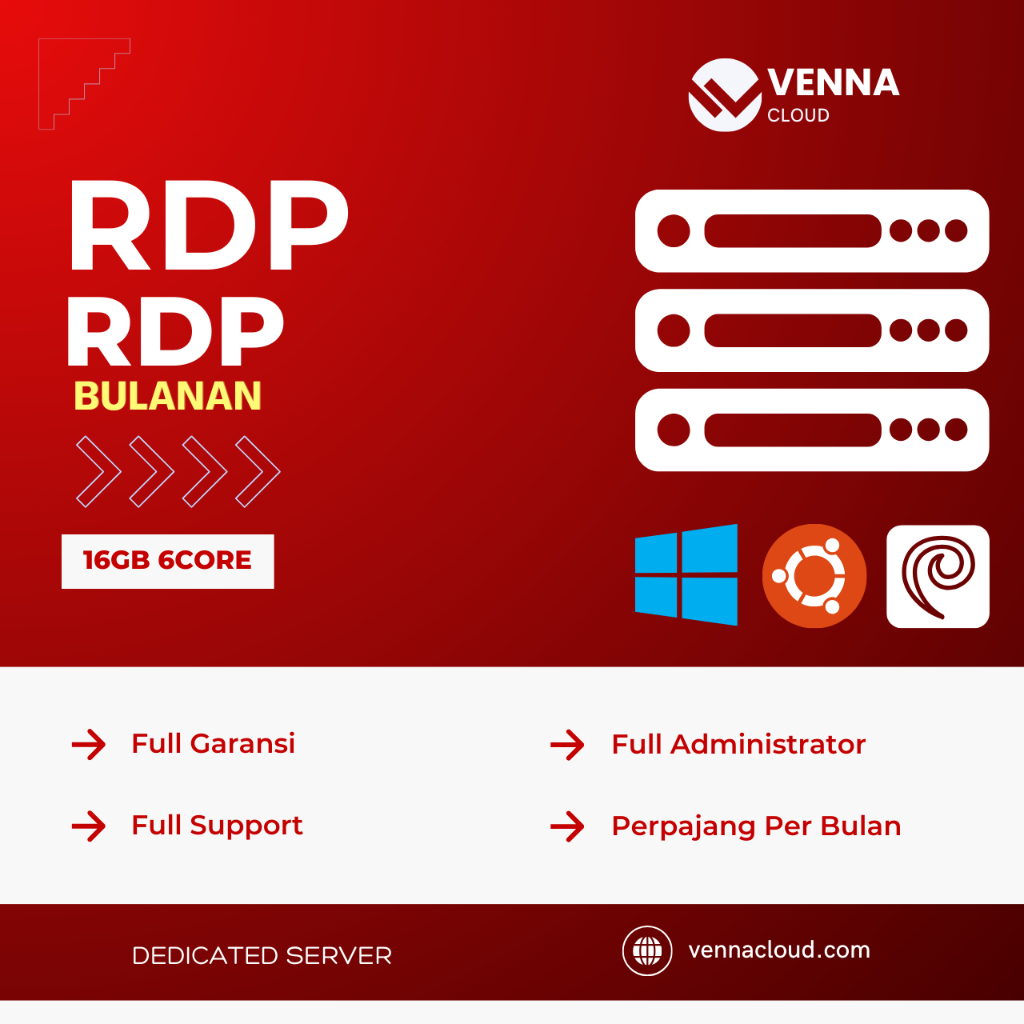 Jual RDP WINDOWS RAM 16GB 6CPU CORE FULL ADMINISTRATOR, FULL GARANSI 30 HARI, BISA PERPAJANG ...