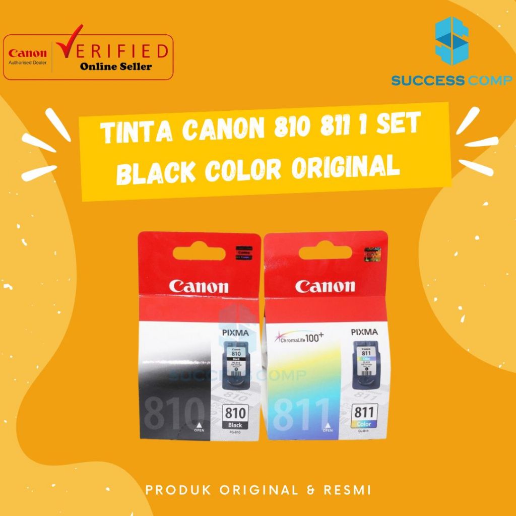 Jual Cartridge Canon 810 811 Original 1 SET Black Color Tinta Printer ...