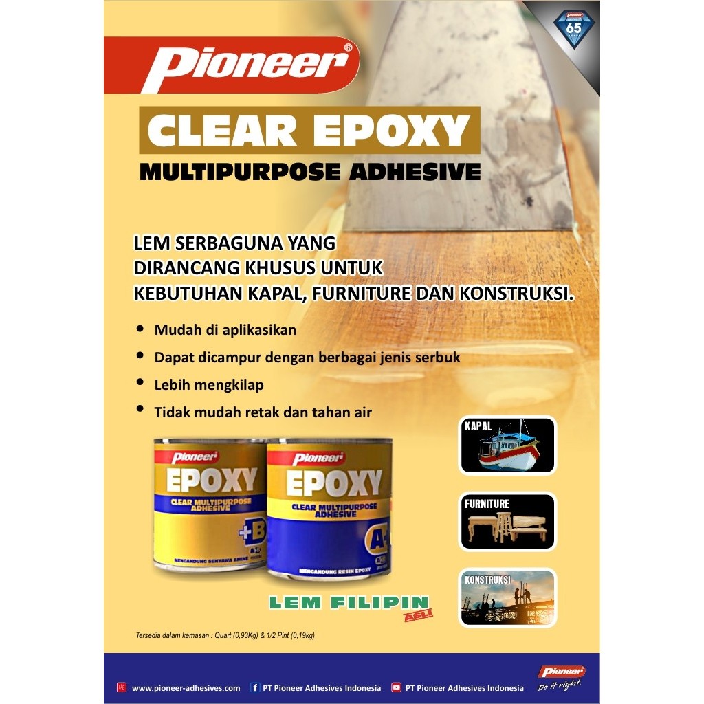 Jual pioneer epoxy clear multipurpose adhesive resin epoxy & hardener ...