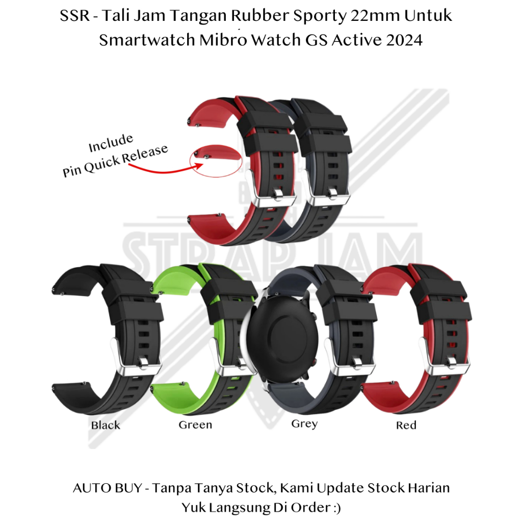 Jual SSR 22mm Tali Jam Tangan Smartwatch Mibro Watch GS Active 2024 ...