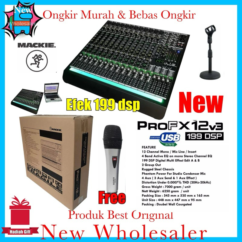 Jual Mixer mackie Profx12 V3 Original 12 channel Professional 199dsp ...