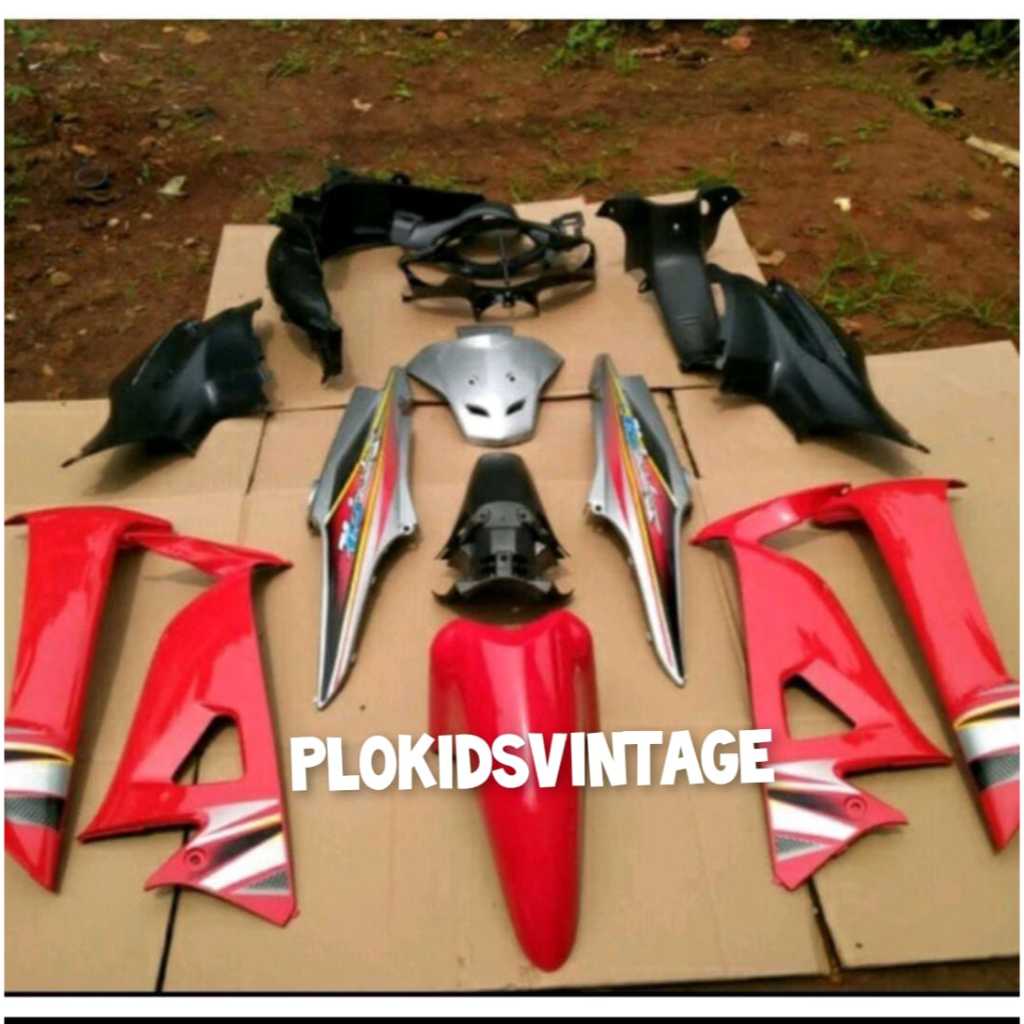 Jual FULL SET BODY HALUS KASAR SUPRA FIT NEW FIT X FIT S MERAH SILVER ...