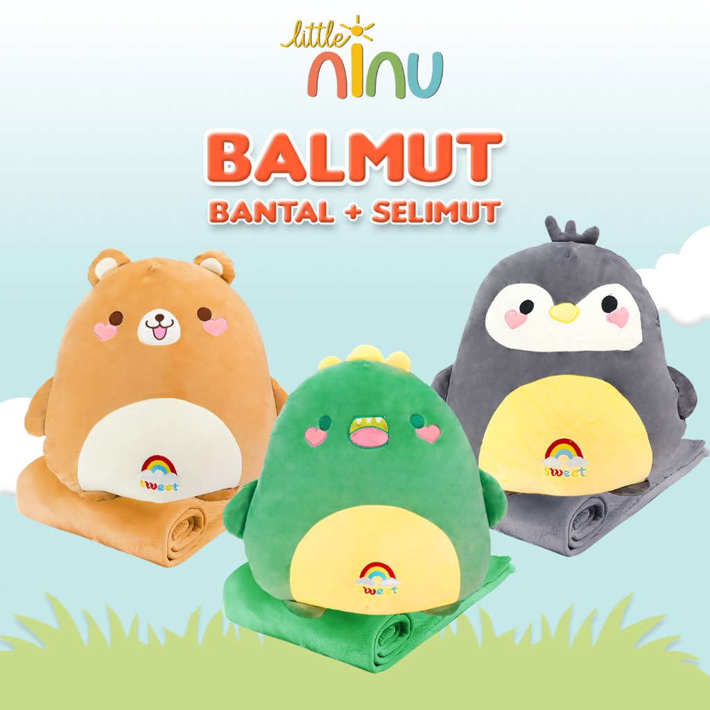 Jual LITTLE NINU Bantal Selimut Balmut Boneka Plushie Blanket Karakter ...