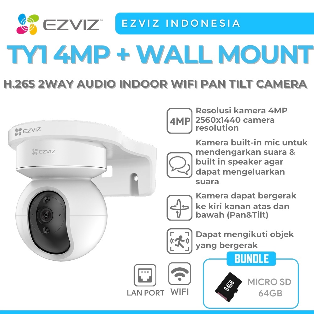 Jual EZVIZ C6CN 4MP Bundle Wall Mount - Home Dome Smart Wireless IP Camera CCTV | Shopee Indonesia