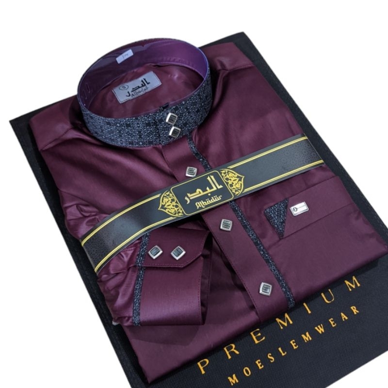 Jual Jubah Albadar Polyester Kombinasi lengan manset Motif keren Jubah ...