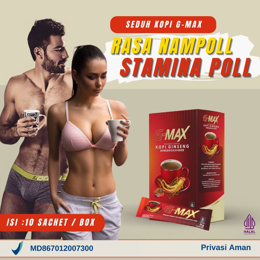 Jual GMAX Minuman Kopi Stamina Pria Kuat Tahan Lama Original Bpom Extra Gingseng Dan Gula Aren ...