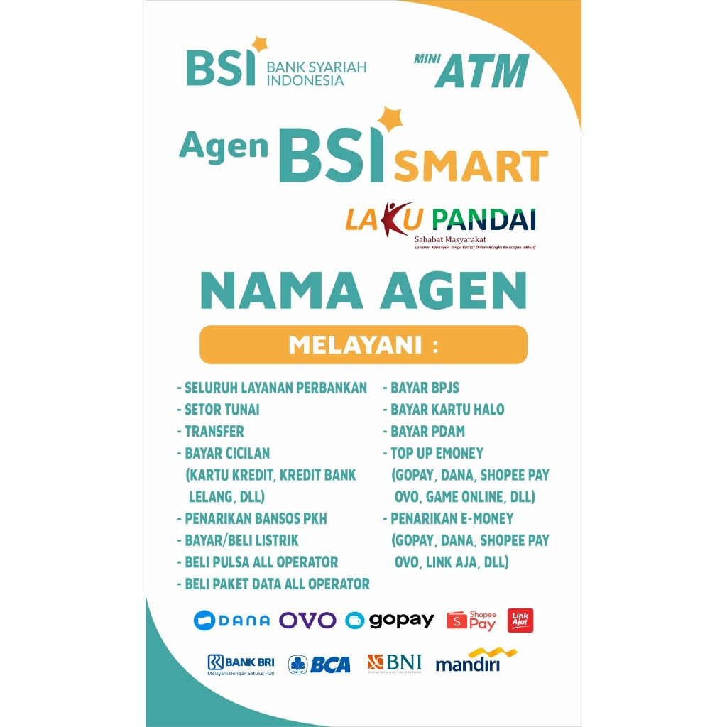 Jual STIKER VINYL NEON BOX AGEN BSI SMART ( CUSTOM NAMA KONTER TULIS DI ...