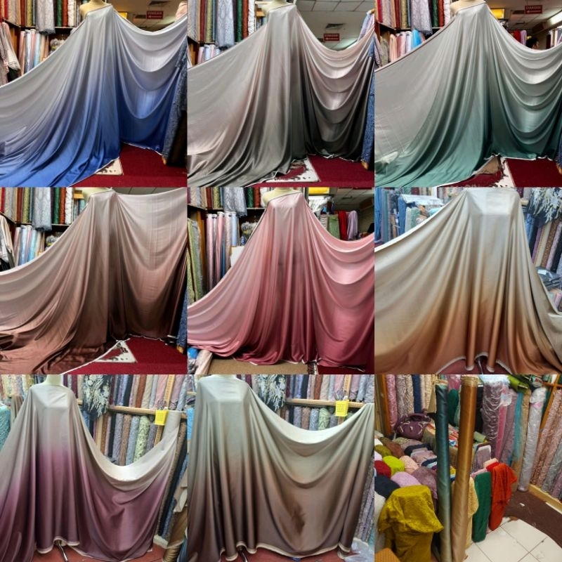 Jual Kain Satin Velvet Gradasi Premium | Shopee Indonesia