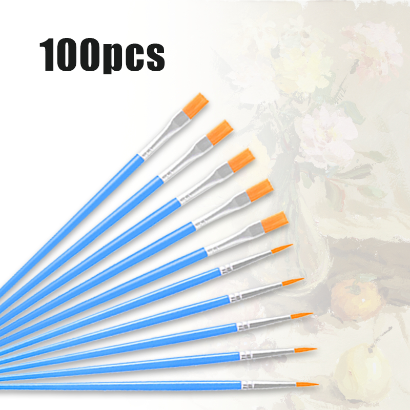 Jual 100pcs 16.5cm Kuas Lukis Kuas Cat Minyak Set Kuas Lukis Lengkap ...