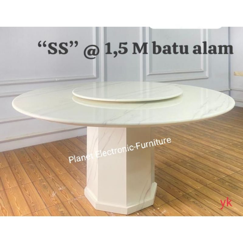 Jual Meja Makan Batu Alam 150cm meja makan bulat | Shopee Indonesia