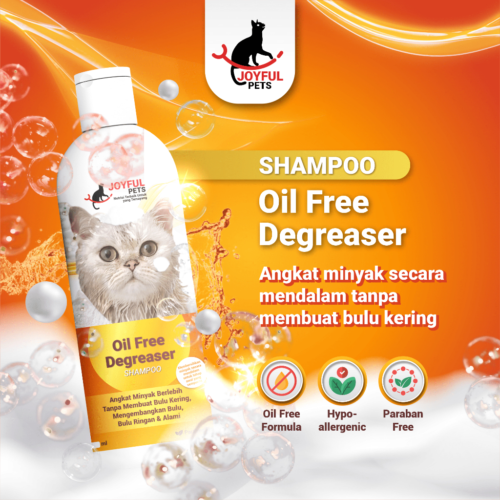 Jual Joyful Pets Shampo Kucing Oil Free Degreaser untuk Anti Rontok, Bulu Berminyak, Kotor dan ...