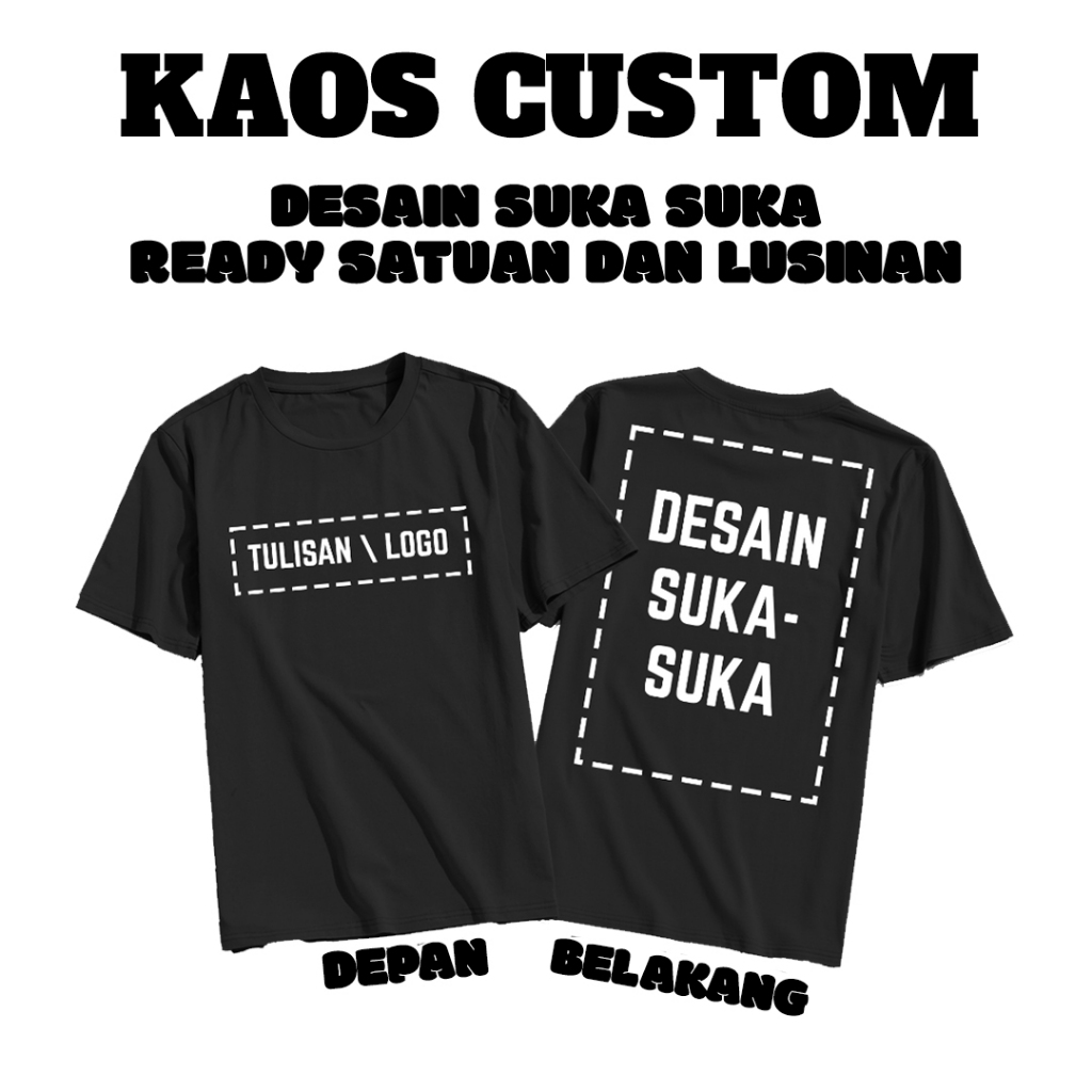 Jual BAJU KAOS SABLON CUSTOM SATUAN FOTO GAMBAR NAMA TULISAN KATA KATA DESAIN SENDIRI TEKNIK ...