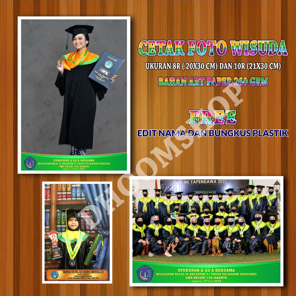 Jual CETAK FOTO WISUDA UKURAN 8R DAN 10R FREE EDIT | Shopee Indonesia