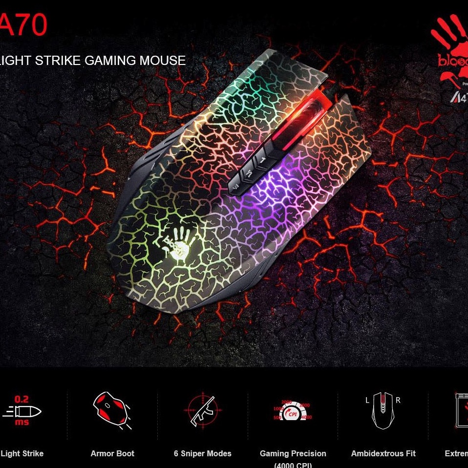 Jual SALEE BLOODY A7 LIGHT STRIKE GAMING MOUSE Drag click mouse ...