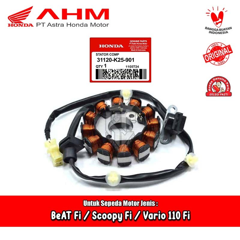 Jual Spul Magnet Stator Comp Honda BeAT Scoopy Vario 110 Fi Stater Kasar Original AHM 31120-K25 ...