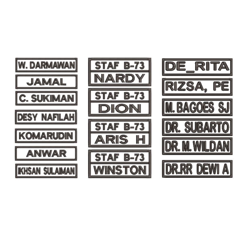 Jual CUSTOM BORDIR NAMA/NAME TAG/ BET NAMA / BORDIR TIMBUL/BORDIR ...