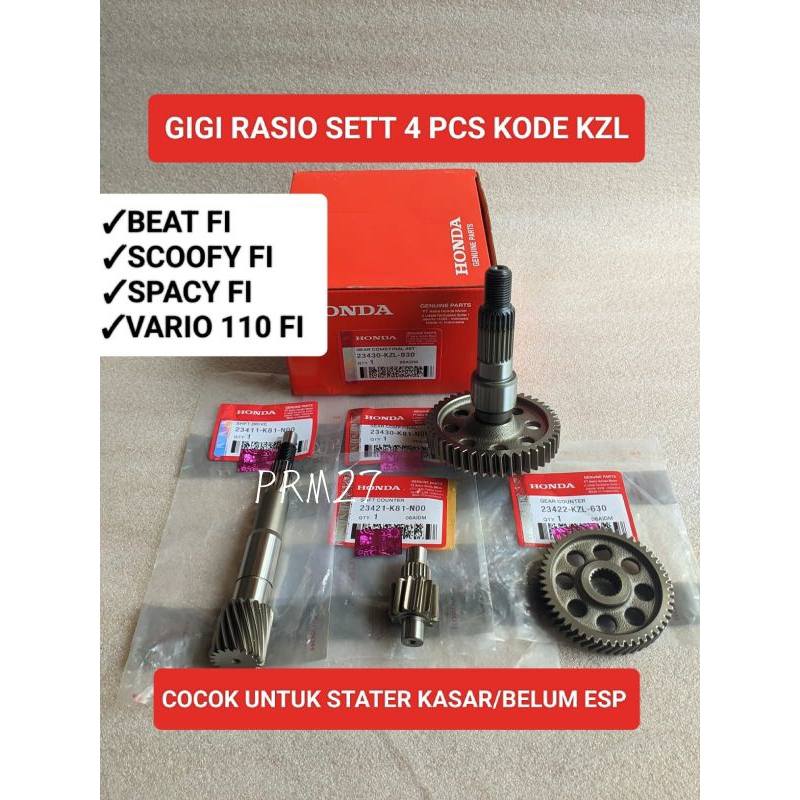 Jual Gigi rasio set 4 pcs (KZL) gear rasio beat fi/Scoopy fi/spacy fi ...