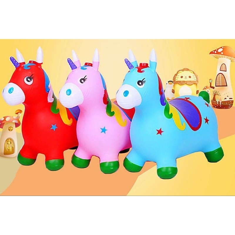 Jual JUMPING ANIMAL MAINAN ANAK KUDA KUDAAN KARET LED MUSIK JUMPING ...