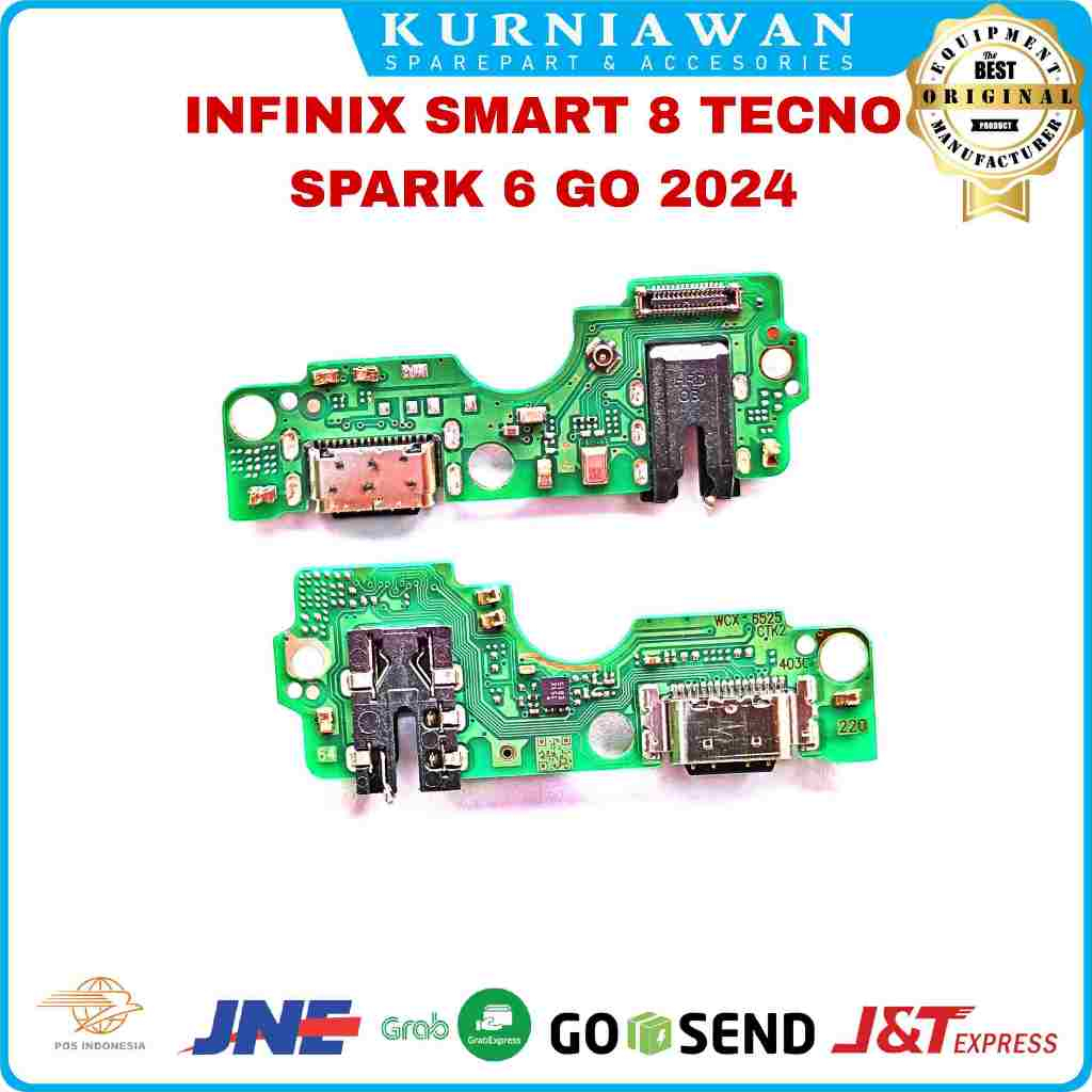 Jual Konektor Charger Infinix Smart 8 Tecno Spark Go 2024 X6525 Pcb Board Usb Papan Con Cas Mic ...