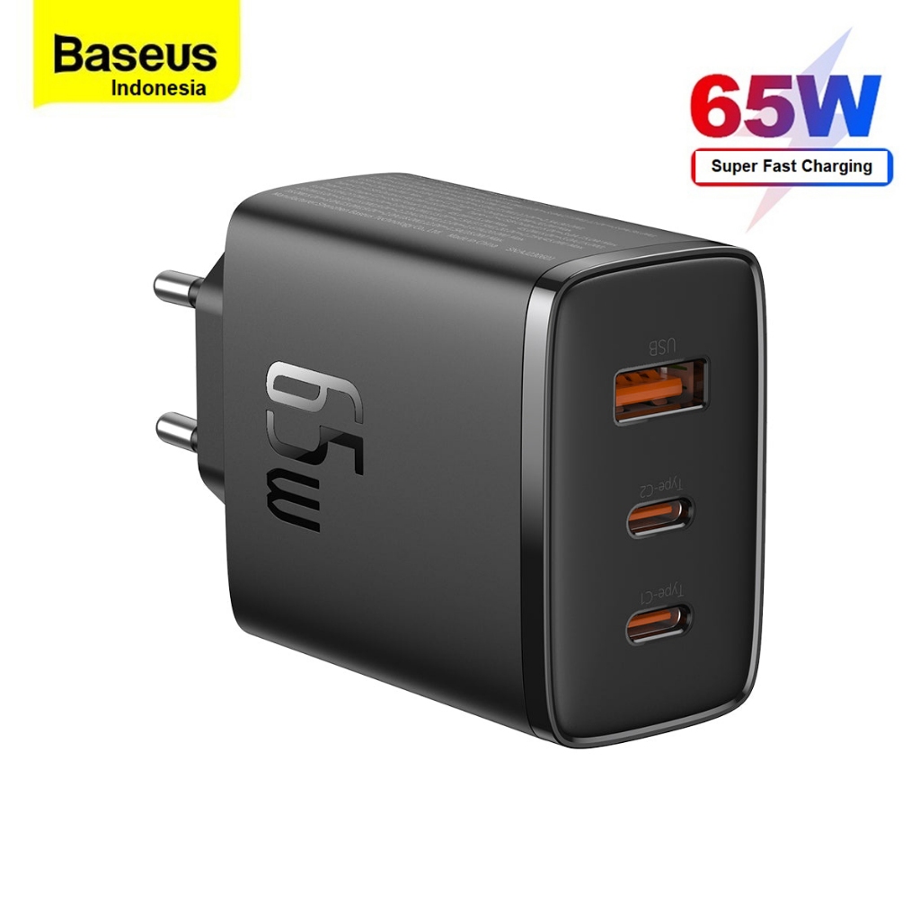 Jual Baseus Adaptor Charger Cube Pro 65W 2 Type C 2 USB 3 in 1 Super ...