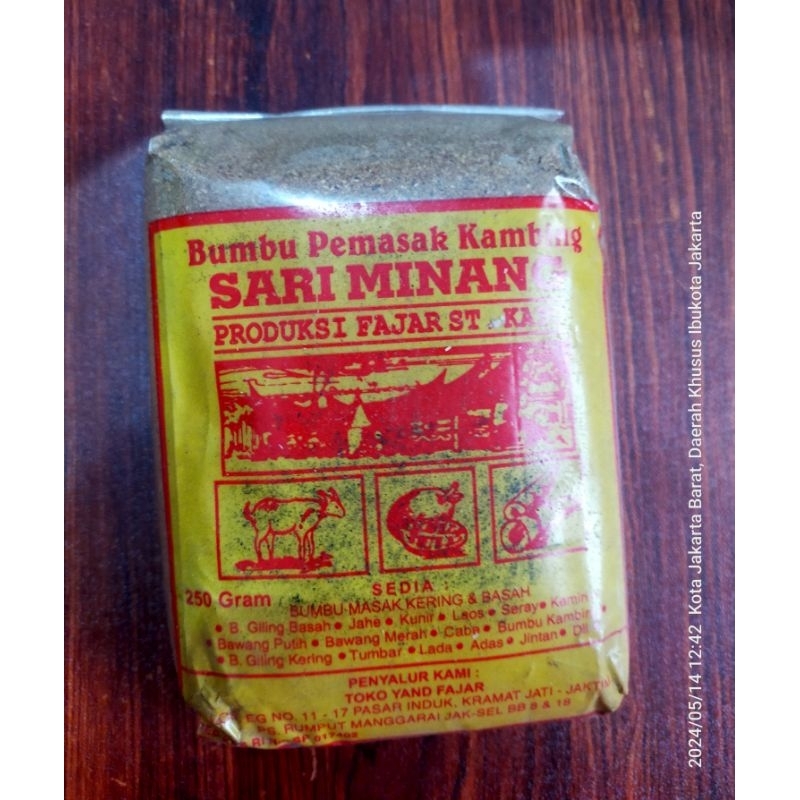 Jual BUMBU PEMASAK KAMBING SARI MINANG 250 gr ( sablon kemasan luntur ...