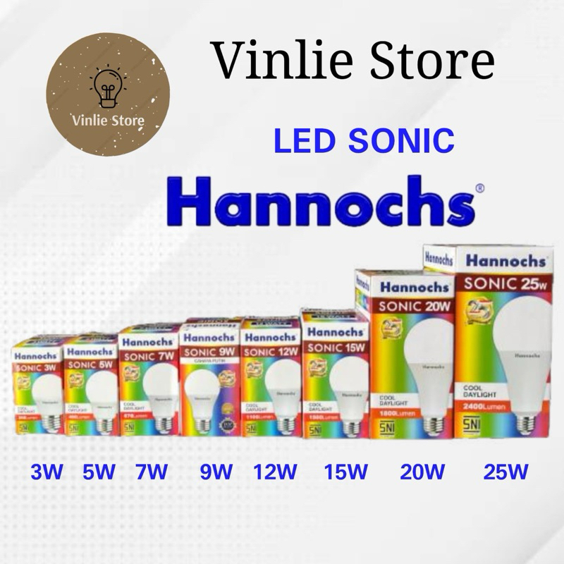 Jual HANNOCHS LED Sonic 3W 5W 7W 9W 12W 15W 20W 25W Original | Shopee ...