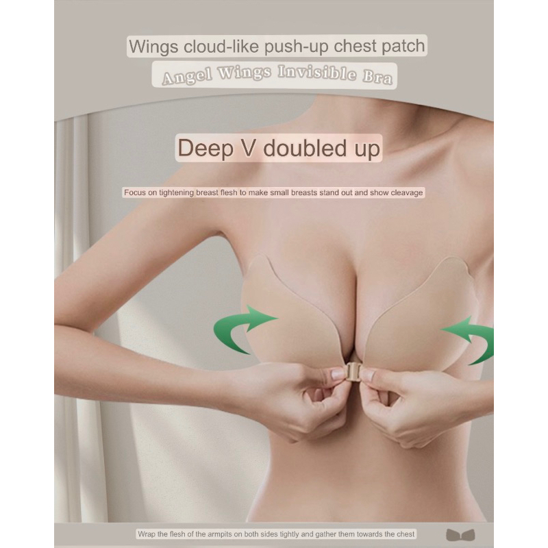 Jual Magic Wing Push-up Invisible Self-adhesive Bra Women Sticky Front Clasp Wire Free ...
